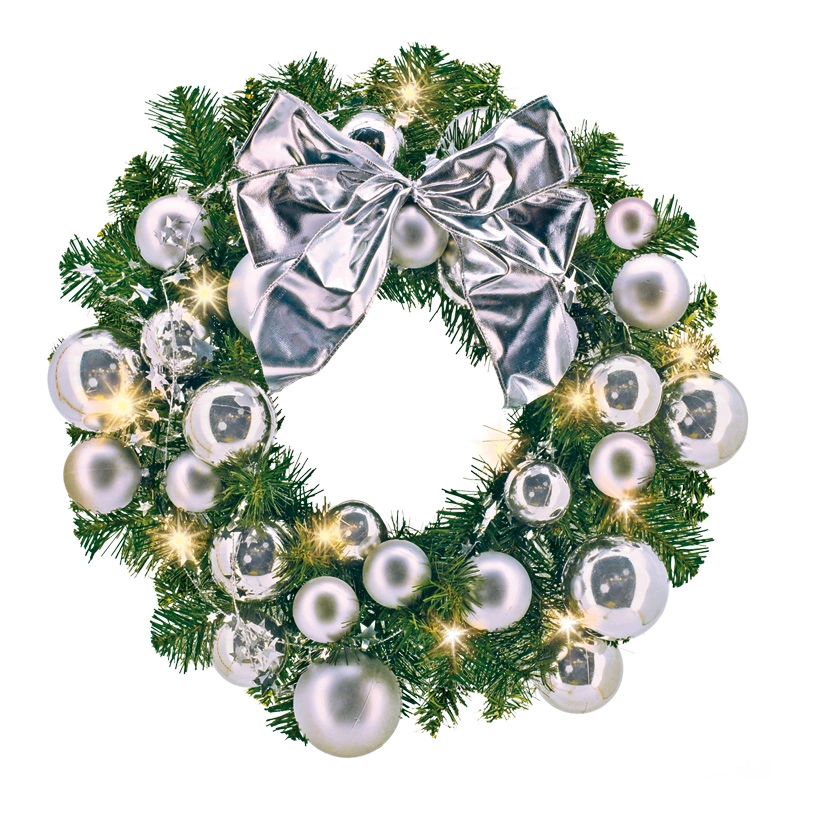 Julkrans med LED 45cm Silver